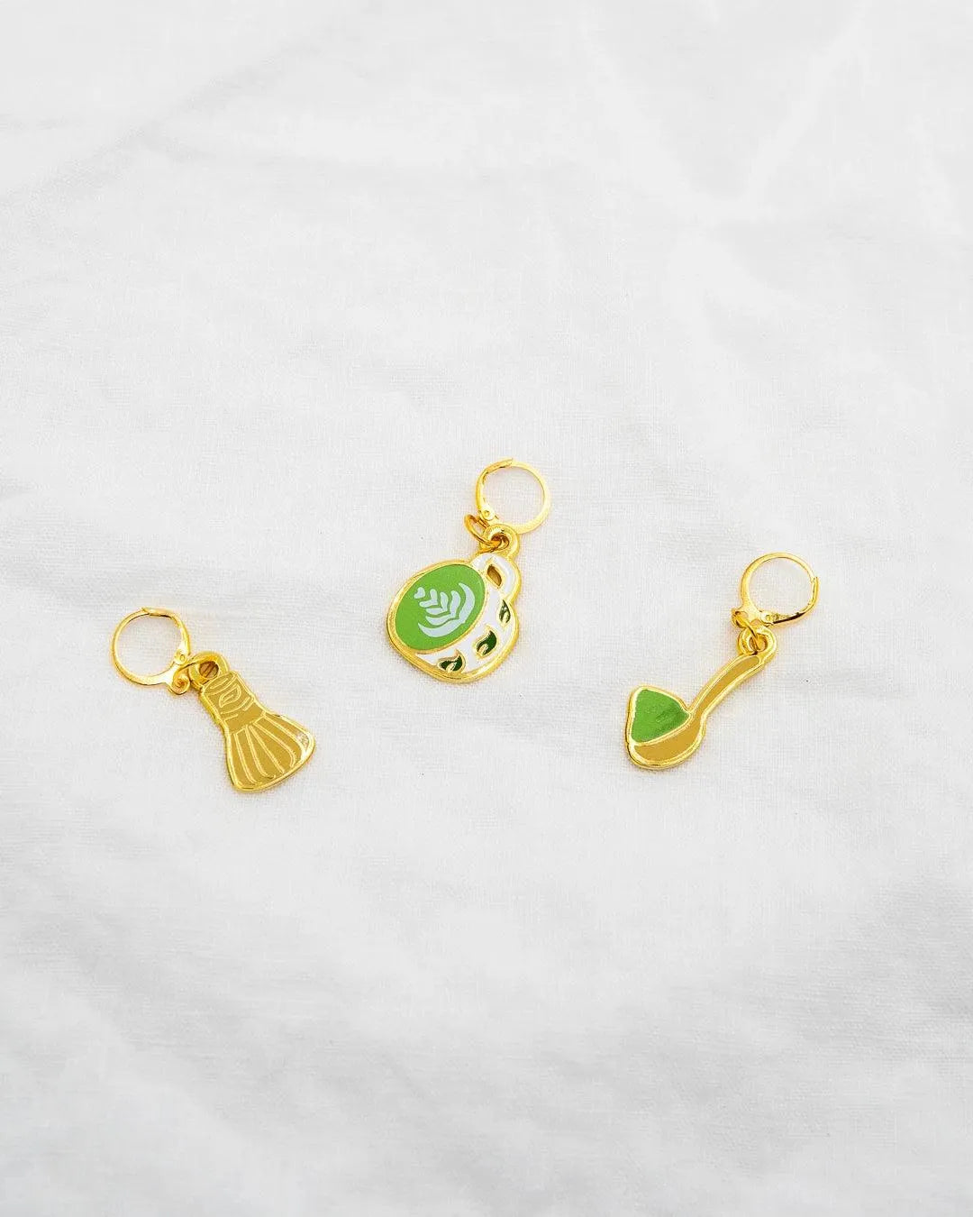 Matcha Trifecta Enamel Stitch Marker Set