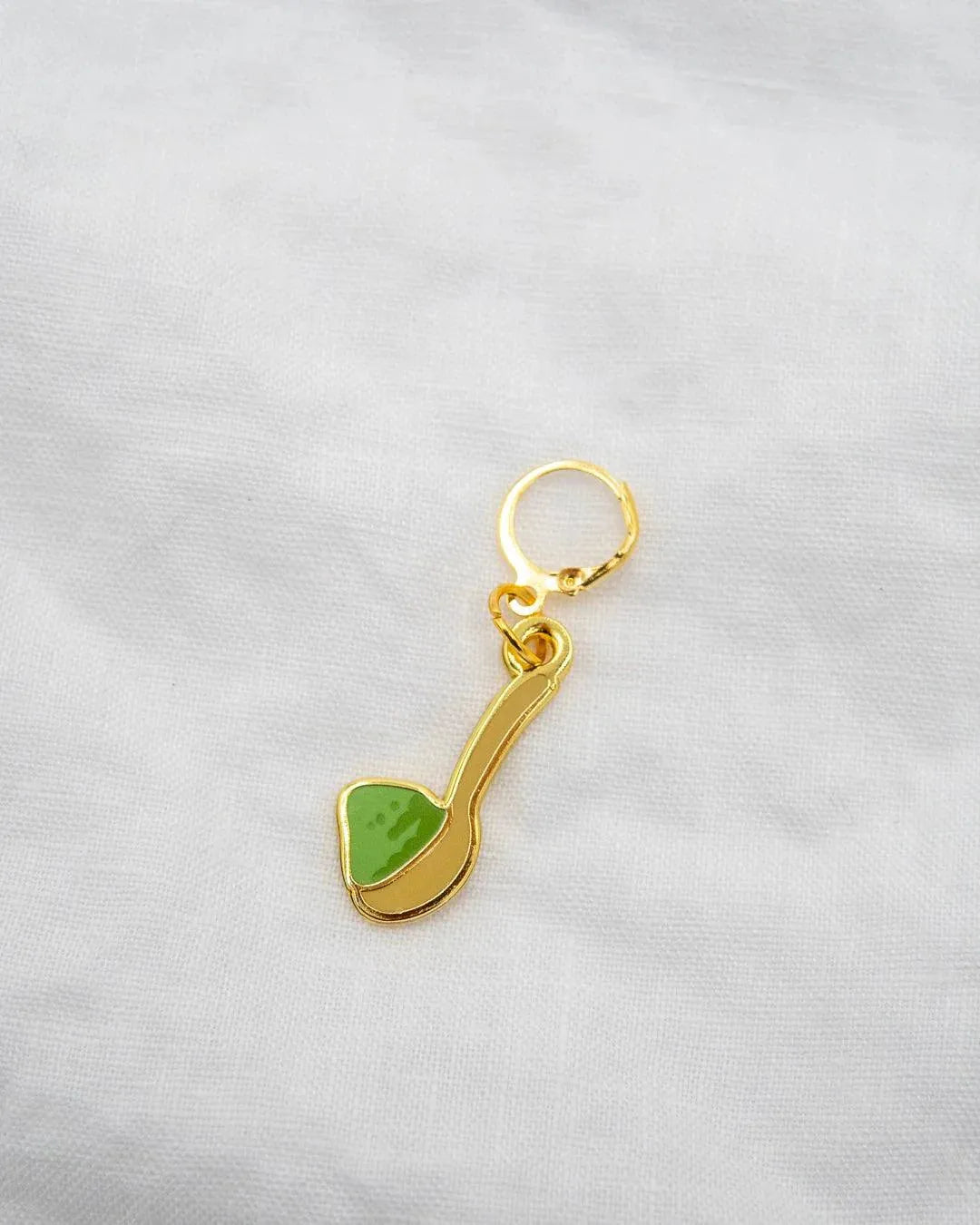 Spoonful of Matcha Enamel Stitch Marker for knitting
