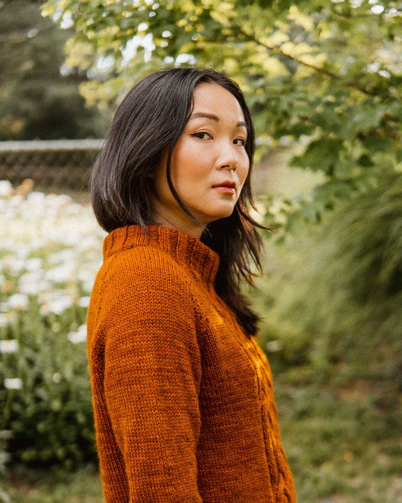 Friendship Pullover cable knit sweater pattern by Aimee Sher