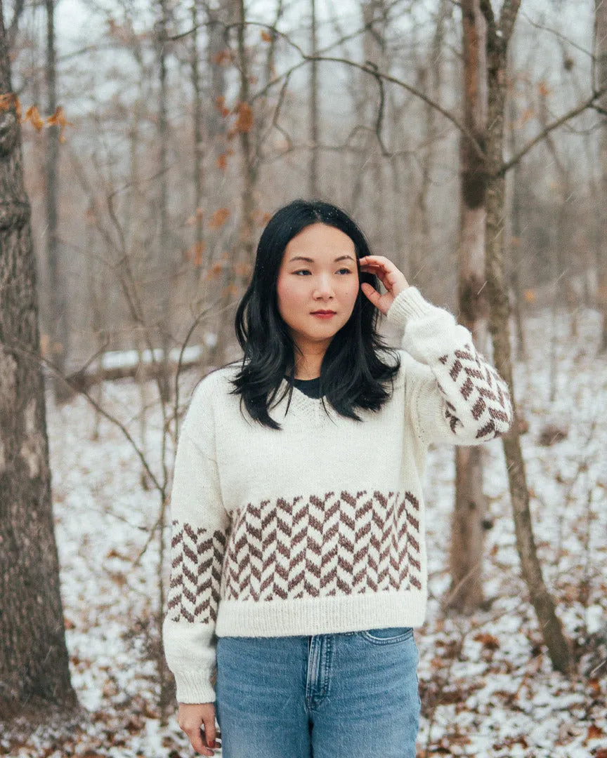 Directional - modified drop shoulder knitting pattern