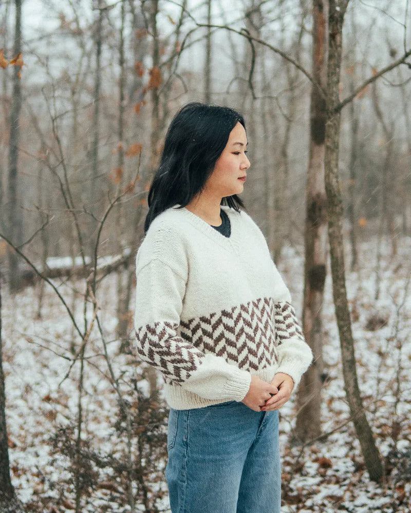 Directional - modified drop shoulder knitting pattern