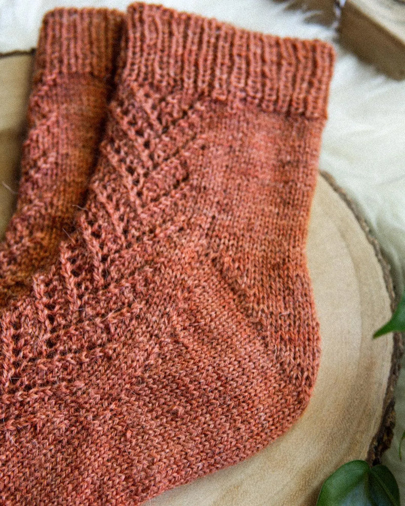 Queen Anne lace sock knitting pattern by Aimee Sher Makes