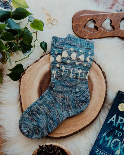 An Arrow to the Moon Sock Kit - Knitting Pattern & Yarn Kit
