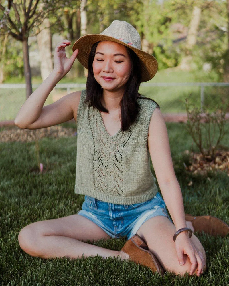 Oolong Tank - Summer Lace Knitting Pattern by Aimee Sher